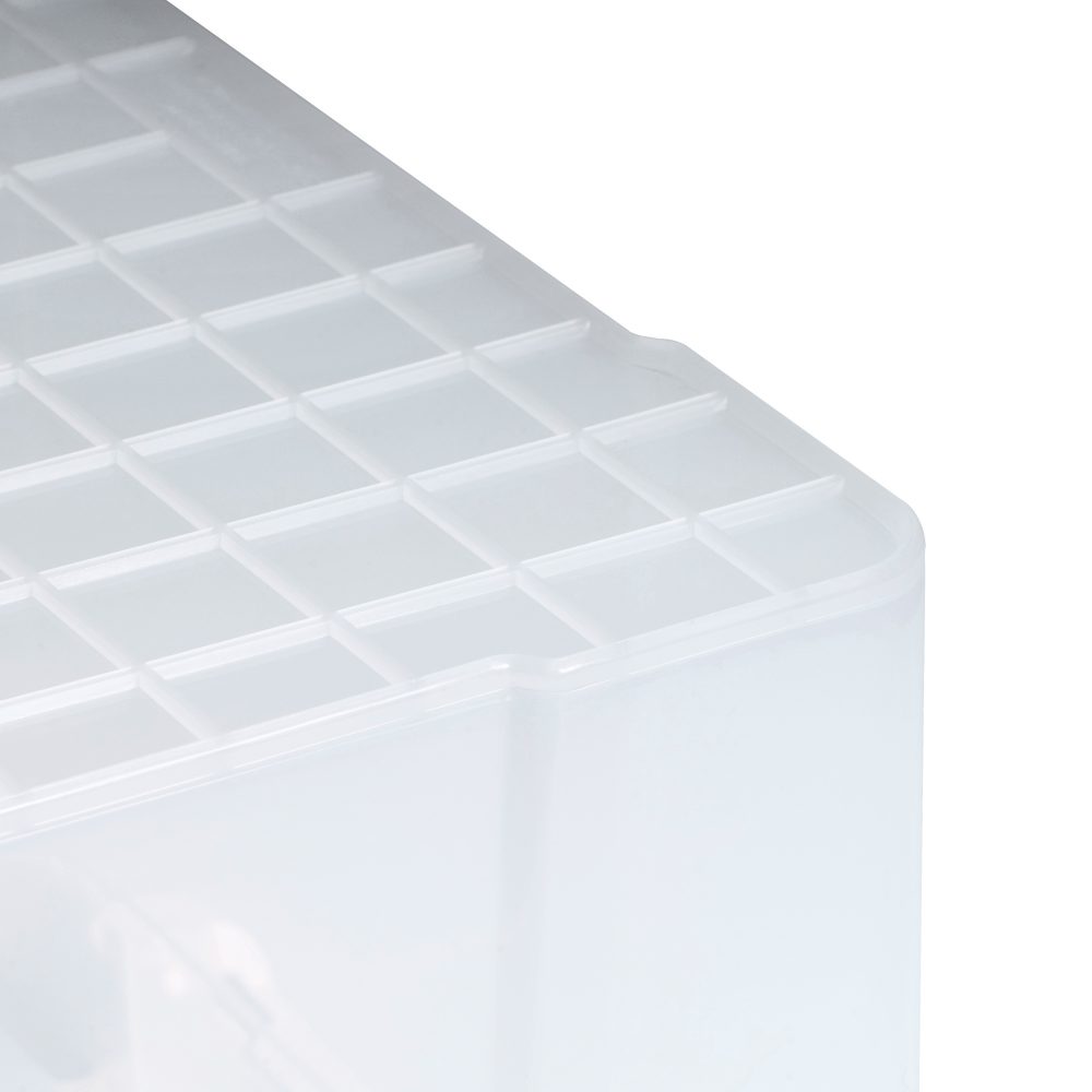 K & A Clip Plastic Storage Box with White Handle XXL 90L Heavy Duty ...
