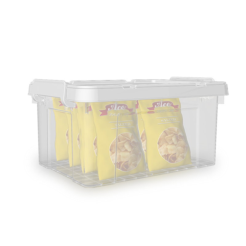 K & A Clip Plastic Storage Box with White Handle Small 20L Heavy Duty ...