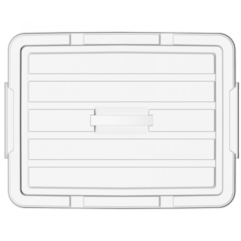 K & A Clip Plastic Storage Box with White Handle Large 45L Heavy Duty ...