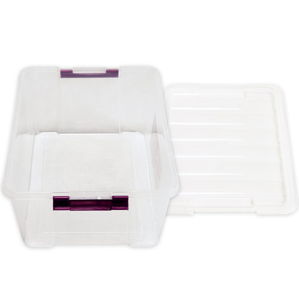 Max 7.9L Plastic Storage Box With Purple Clips (Minimum order quantity ...