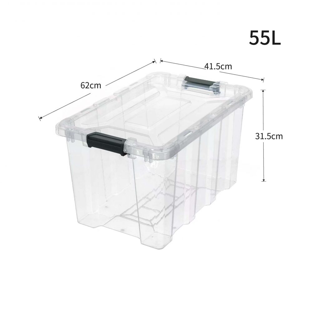 Into 55L Clear Strorage Box W/Grey Handle(Minimum order quantity: 12 ...